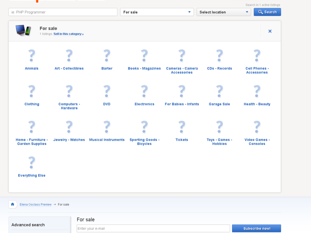 Elena Osclass theme Download - Fancsy.Com