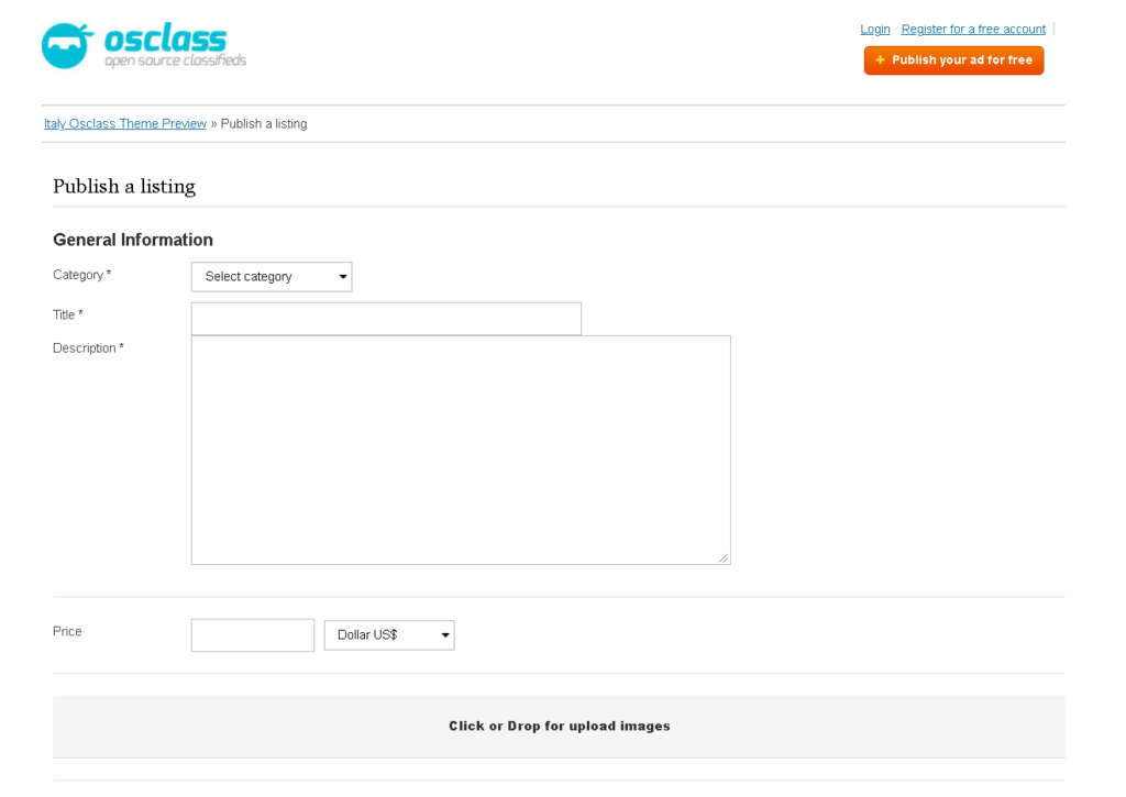 Italy Osclass theme Download - Fancsy.Com