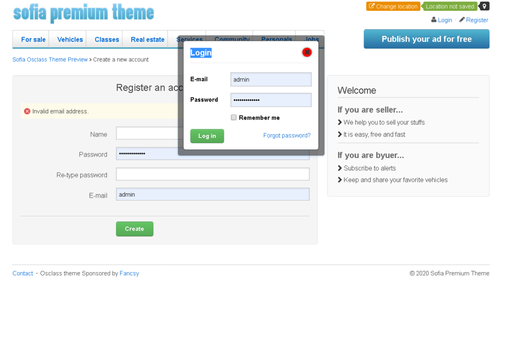 Sofia Osclass theme Download - Fancsy.Com