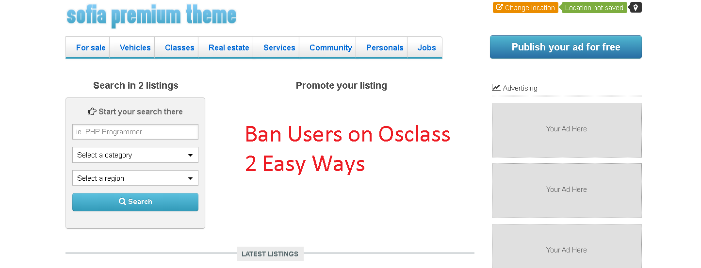 How to Ban users on Osclass- Fancsy