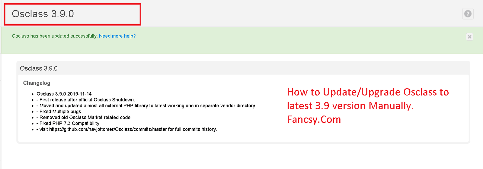 How to Update Osclass manually to 3.9 version - Fancsy
